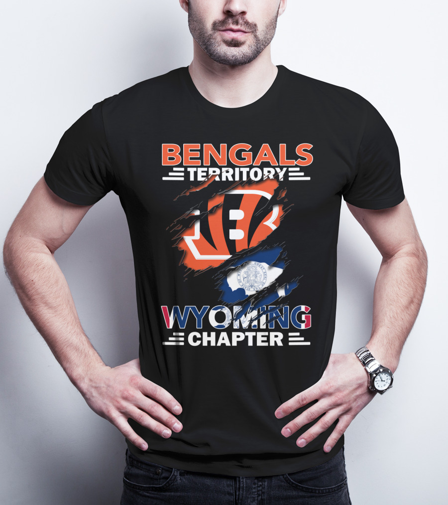 Bengals Territory Wyoming Chapter Bengals Logo Wyoming Flag T-Shirt