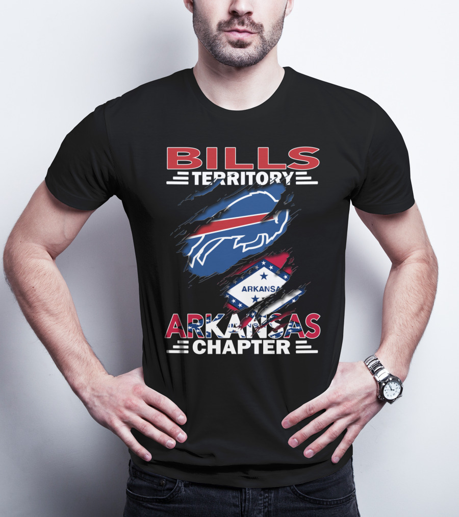 Bills Territory Arkansas Chapter Buffalo Logo And State Flag T-Shirt