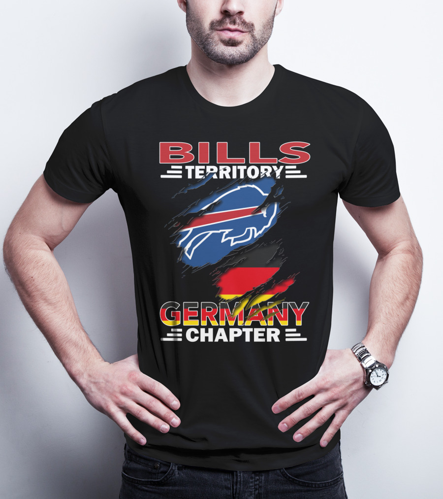 Bills Territory Germany Chapter Buffalo Bills Logo With German Flag T-Shirt
