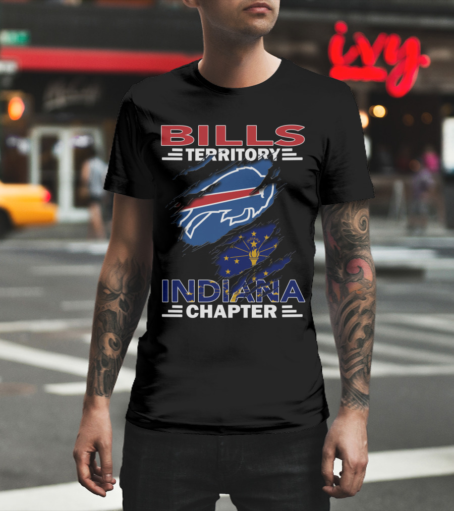 Bills Territory Indiana Chapter Buffalo Bills Indiana Flag T-Shirt