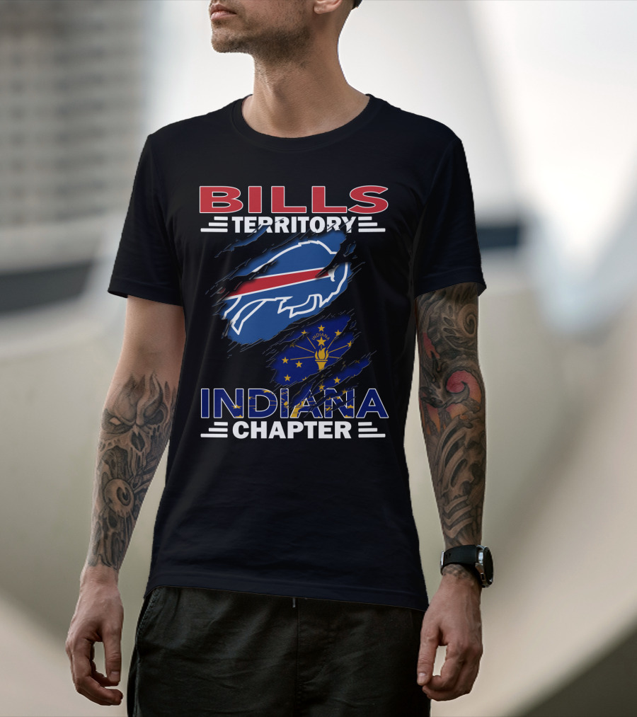 Bills Territory Indiana Chapter Buffalo Bills Indiana Flag T-Shirt