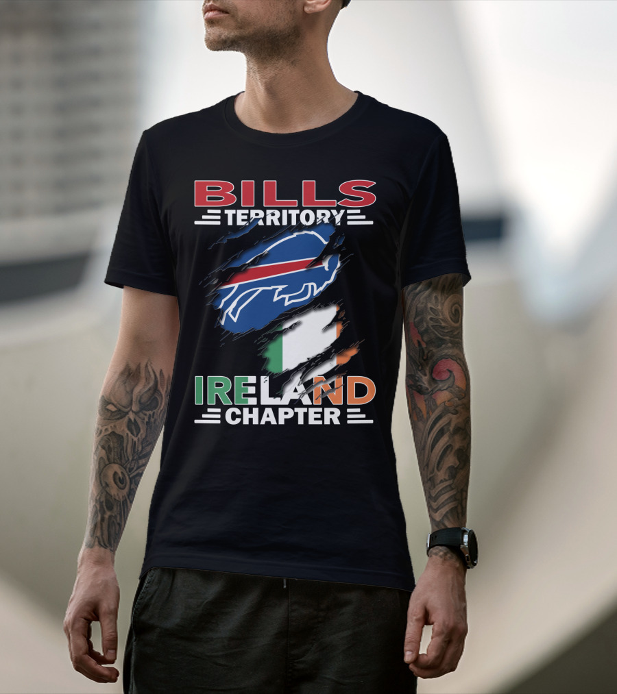 Bills Territory Ireland Chapter Buffalo Logo And Irish Flag T-Shirt