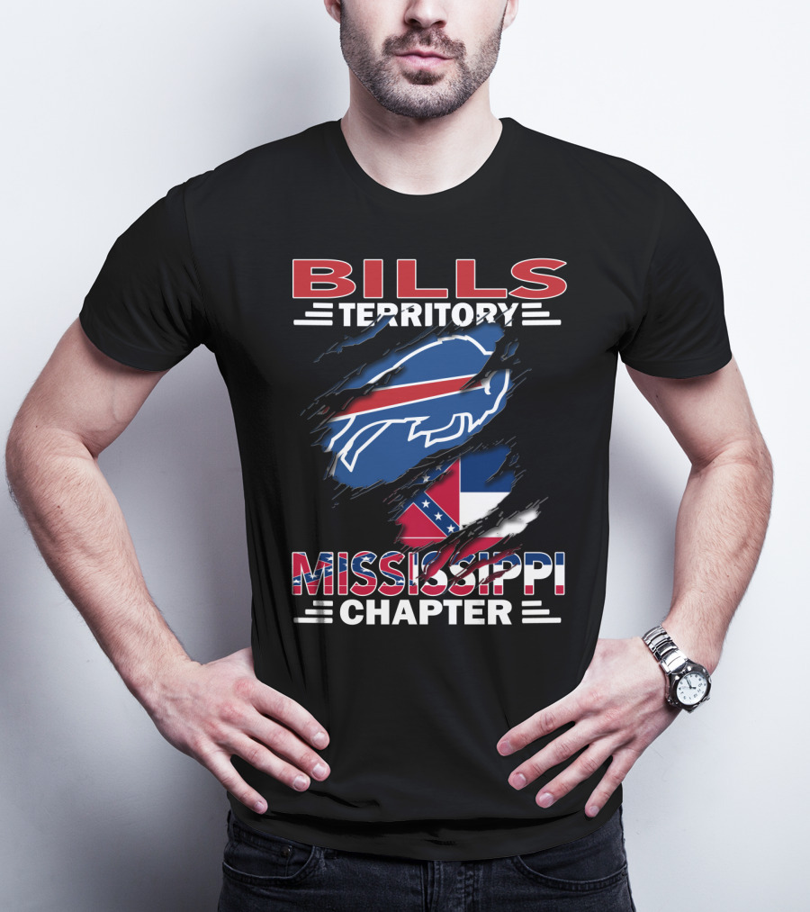 Bills Territory Mississippi Chapter Blue Buffalo Red White Flag T-Shirt
