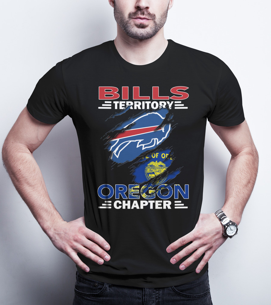 Bills Territory Oregon Chapter Buffalo And State Of Oregon Flag Elements T-Shirt