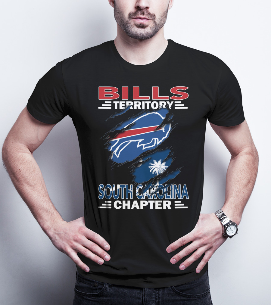 Bills Territory South Carolina Chapter Logo With Palmetto And Buffalo T-Shirt