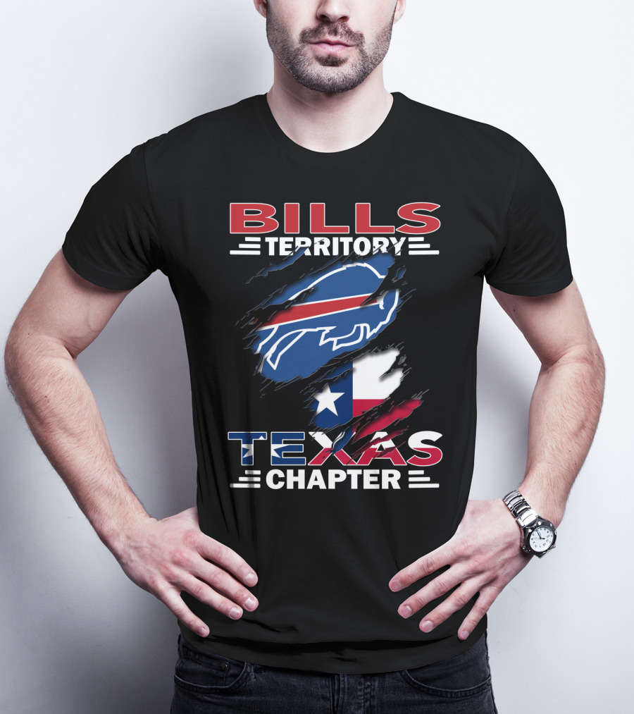 Bills Territory Texas Chapter Buffalo Logo Texas Flag T-Shirt