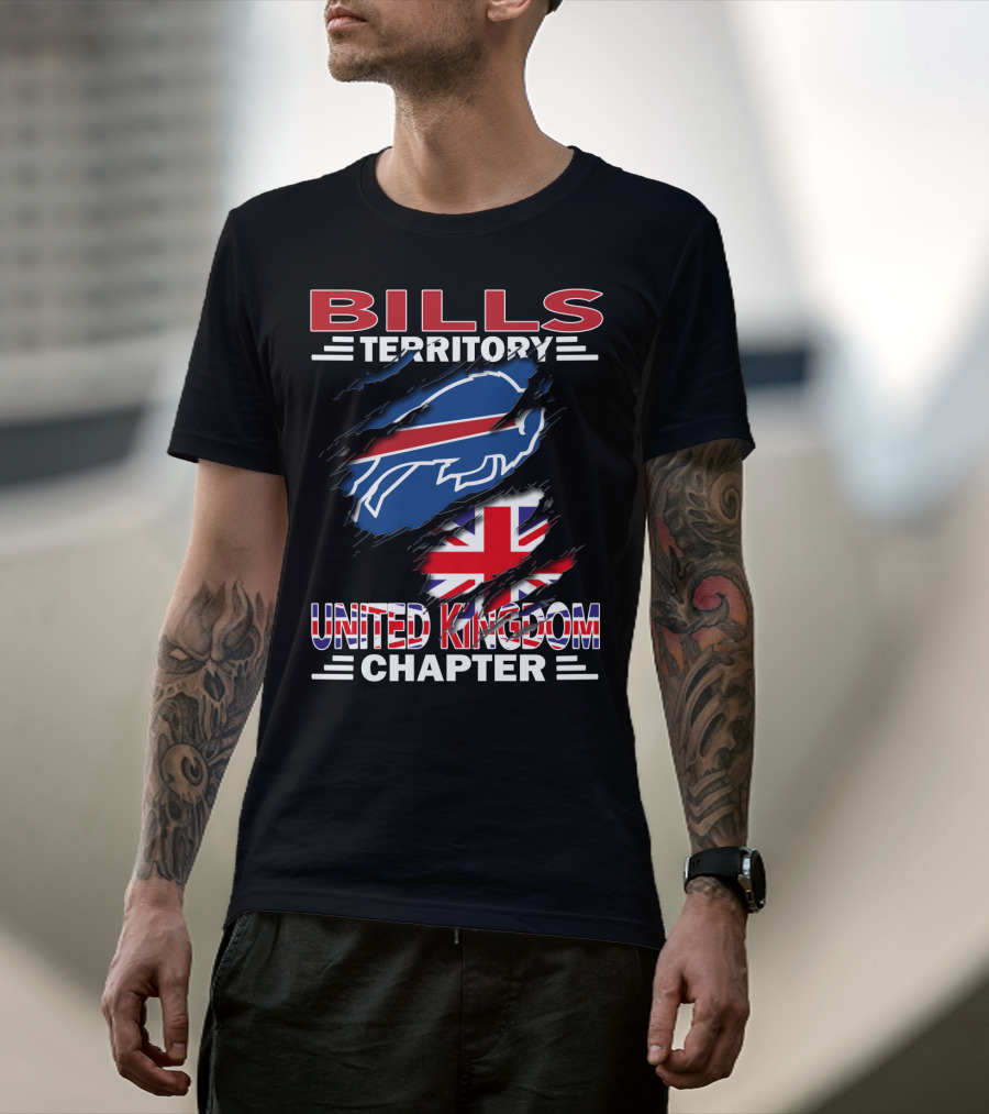 BILLS TERRITORY UNITED KINGDOM CHAPTER Buffalo Logo With Union Jack T-Shirt