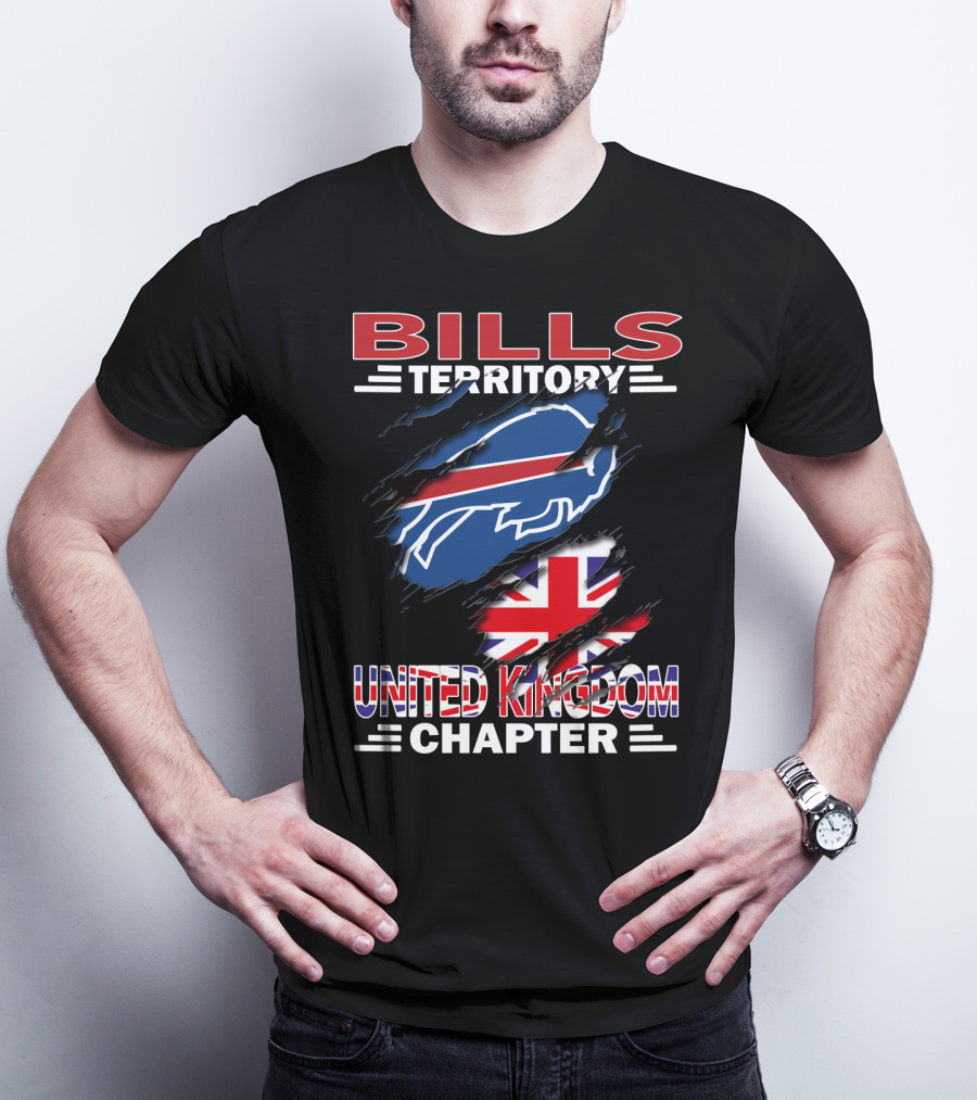 BILLS TERRITORY UNITED KINGDOM CHAPTER Buffalo Logo With Union Jack T-Shirt