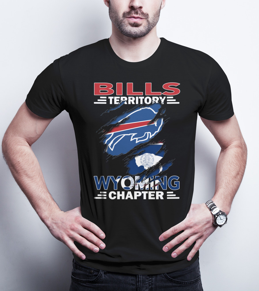 Bills Territory Wyoming Chapter Buffalo Bills Fan Club Wyoming State Flag T-Shirt