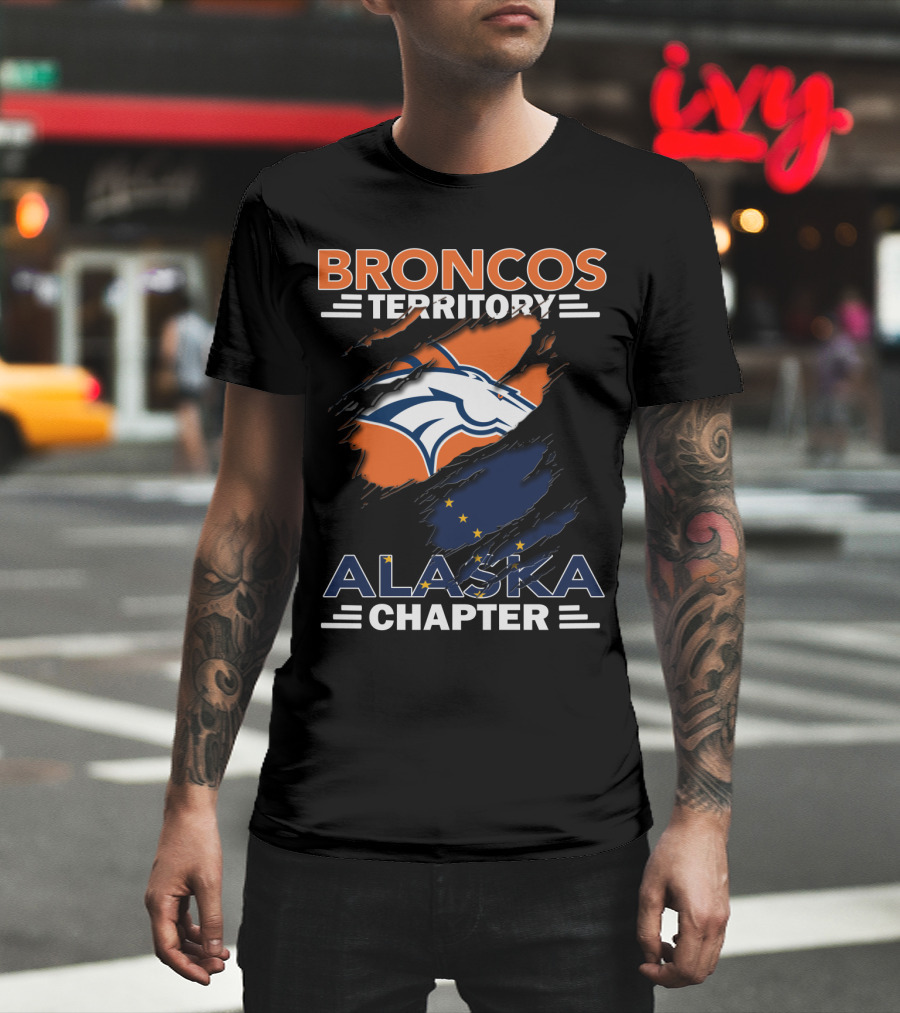 Broncos Territory Alaska Chapter With Iconic Horse Logo And Alaska Flag Elements T-Shirt