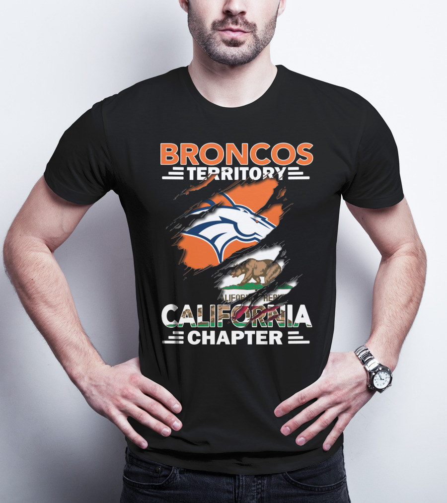 Broncos Territory California Chapter With Logo And Bear Flag Elements T-Shirt