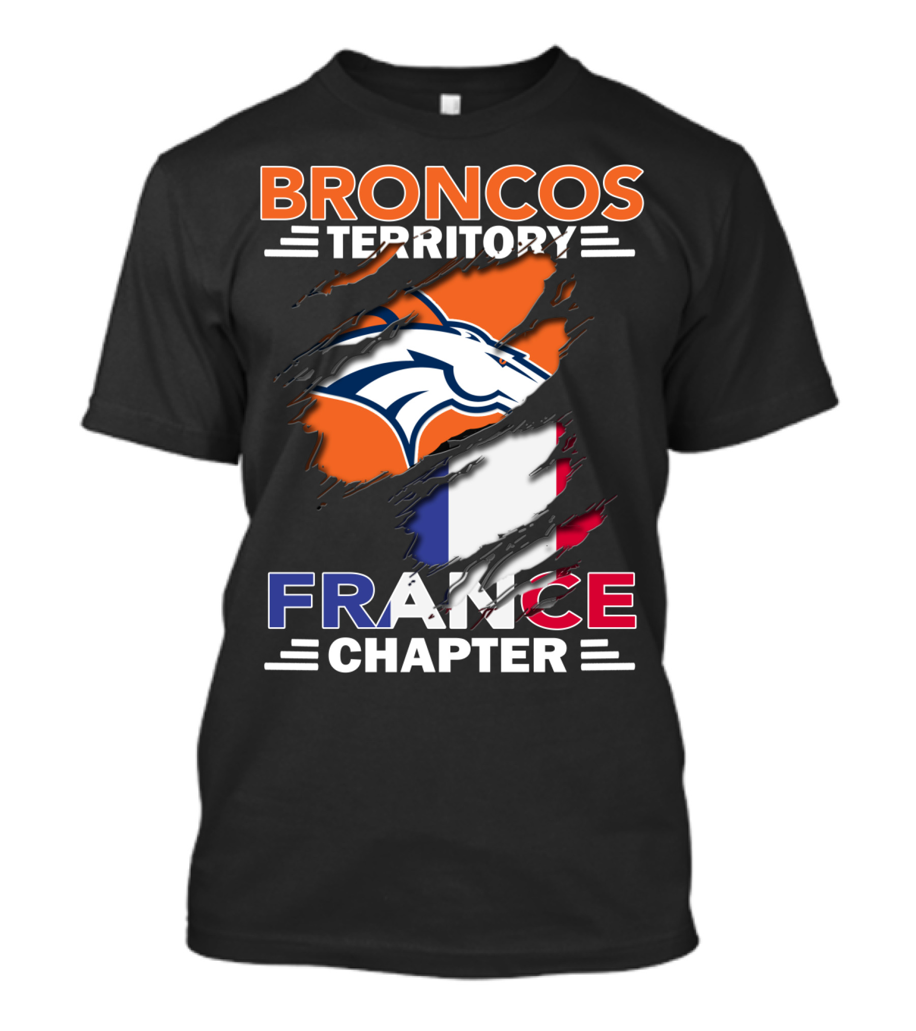 Broncos Territory France Chapter French Flag Fan Edition T-Shirt
