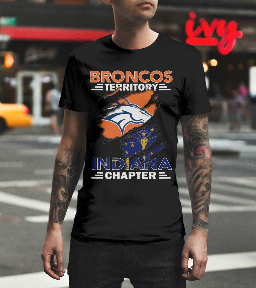 Broncos Territory Indiana Chapter NFL Coat Of Arms T-Shirt