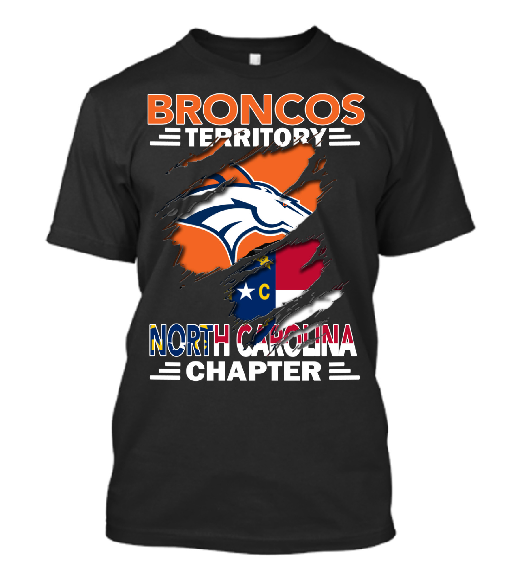Broncos Territory North Carolina Chapter NFL Logo Fan Group T-Shirt
