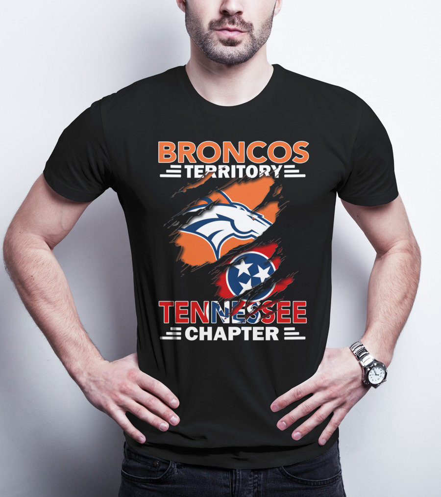 Broncos Territory Tennessee Chapter Denver Broncos Tennessee Flag T-Shirt