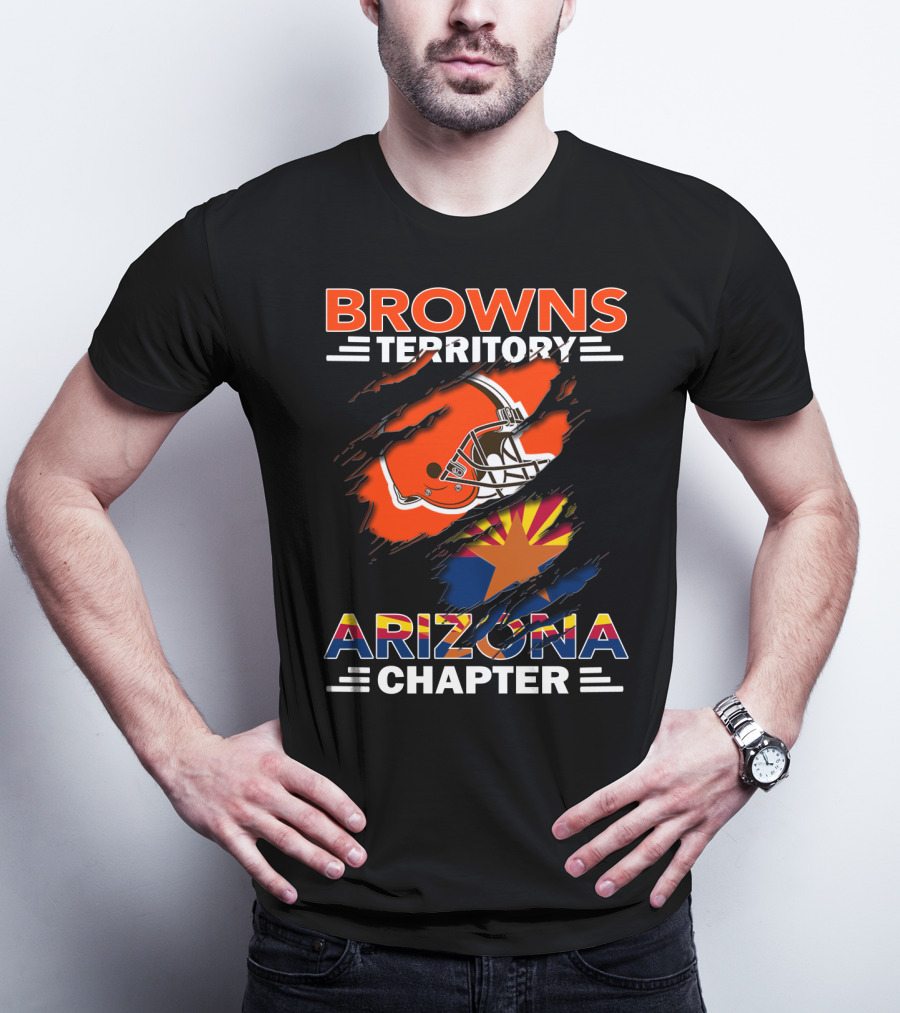 Browns Territory Arizona Chapter Football Helmet Arizona State Flag T-Shirt