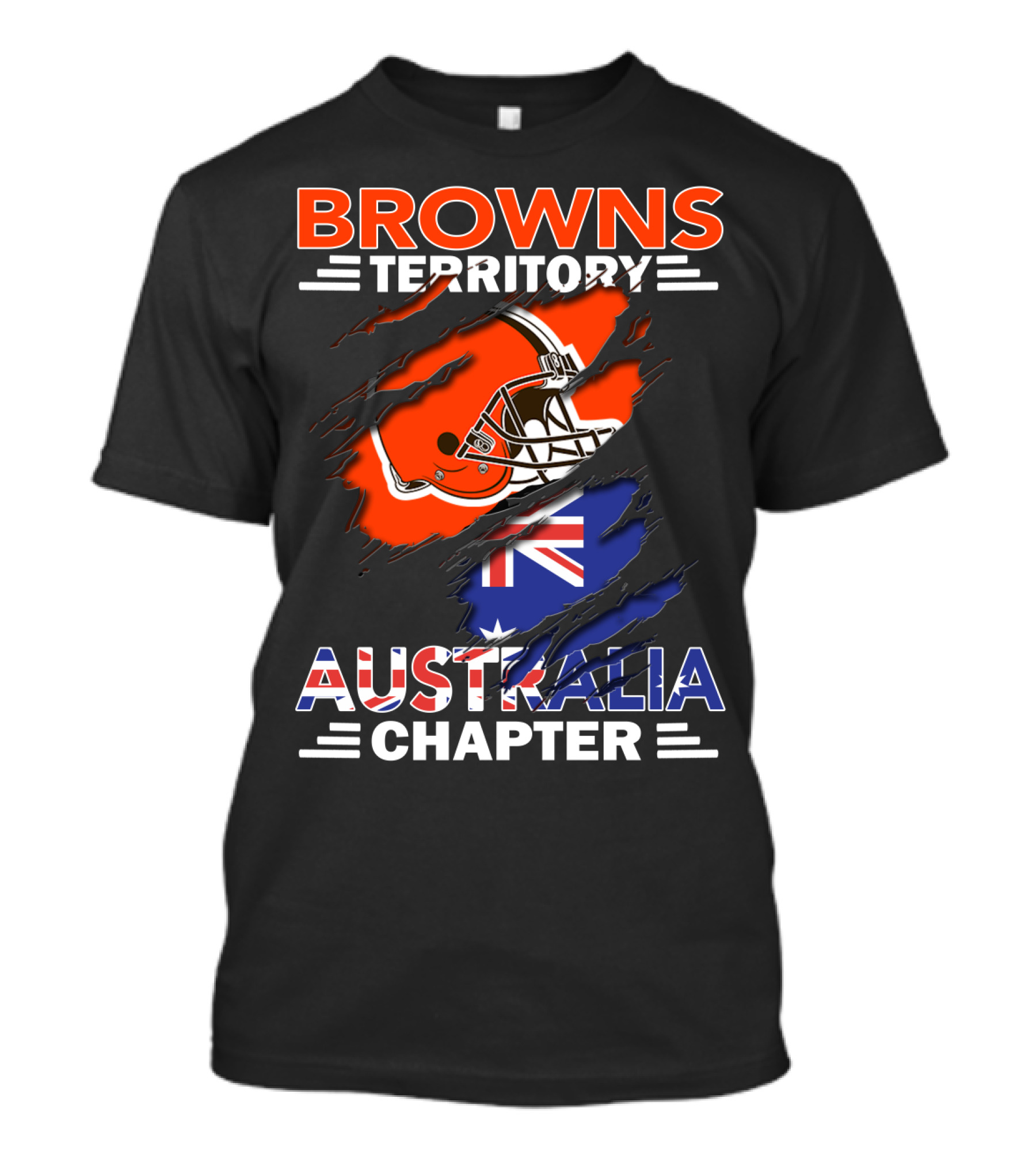 Browns Territory Australia Chapter Helmet With Flag T-Shirt