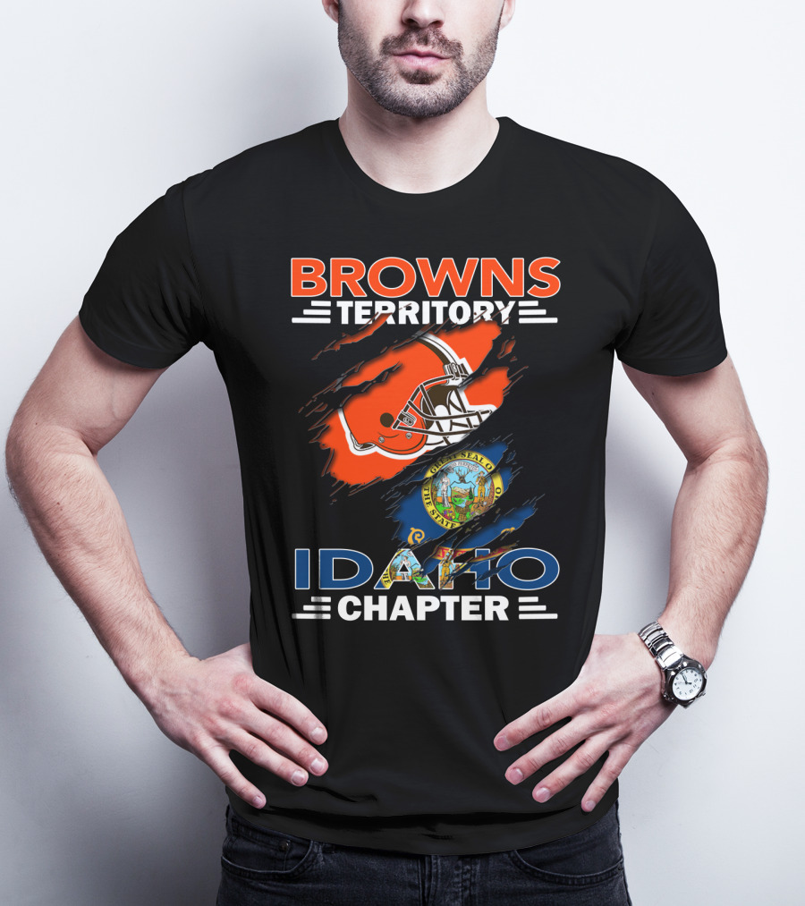 Browns Territory Idaho Chapter State Seal Football Helmet T-Shirt