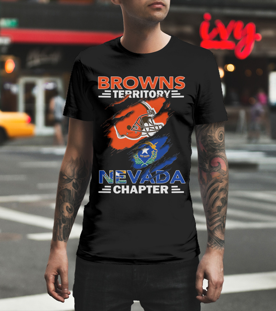 Browns Territory Nevada Chapter Football Helmet And State T-Shirt