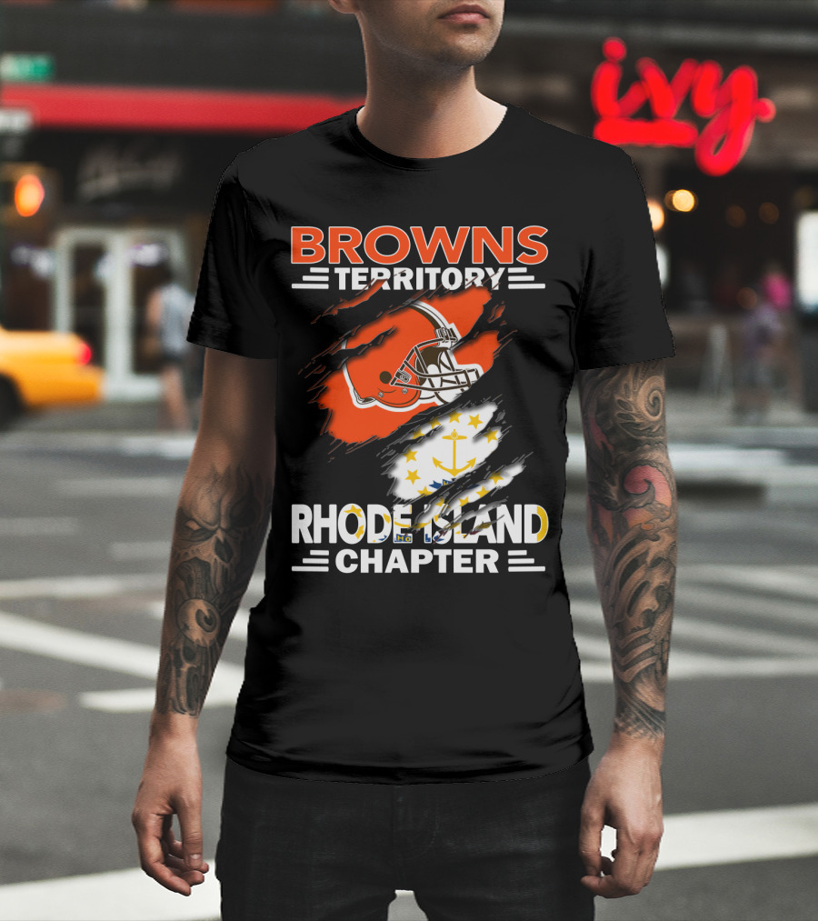 Browns Territory Rhode Island Chapter Football Helmet Anchor T-Shirt