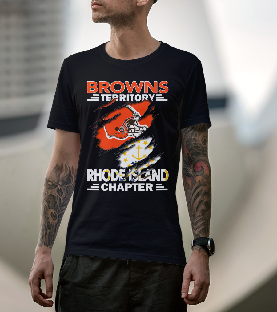 Browns Territory Rhode Island Chapter Football Helmet Anchor T-Shirt