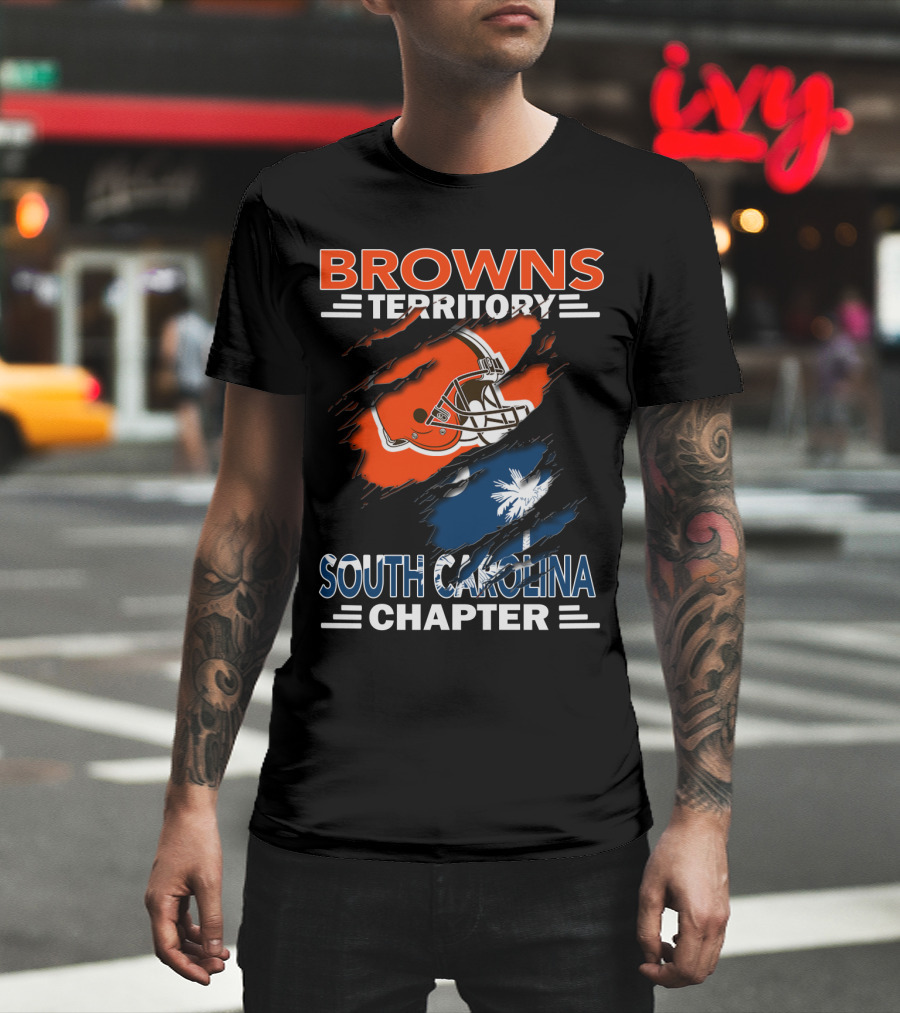 Browns Territory South Carolina Chapter Football Helmet Palmetto Tree T-Shirt