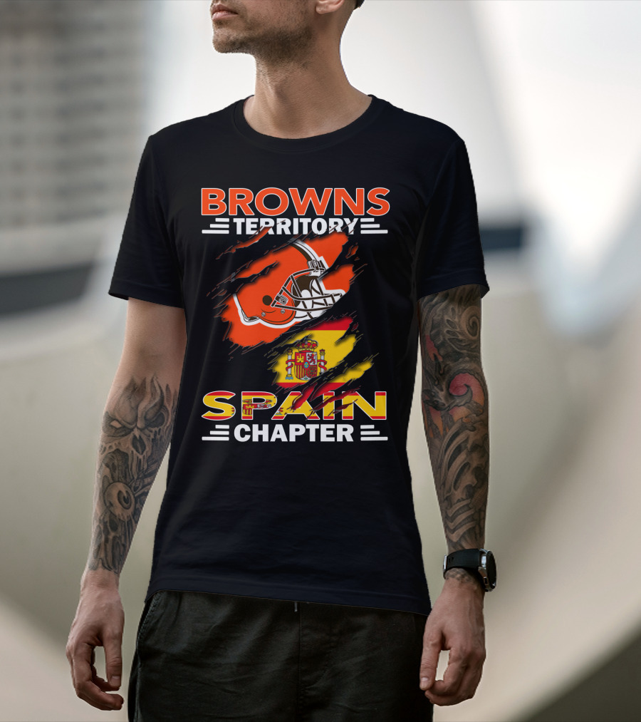 Browns Territory Spain Chapter Helmet Flag T-Shirt