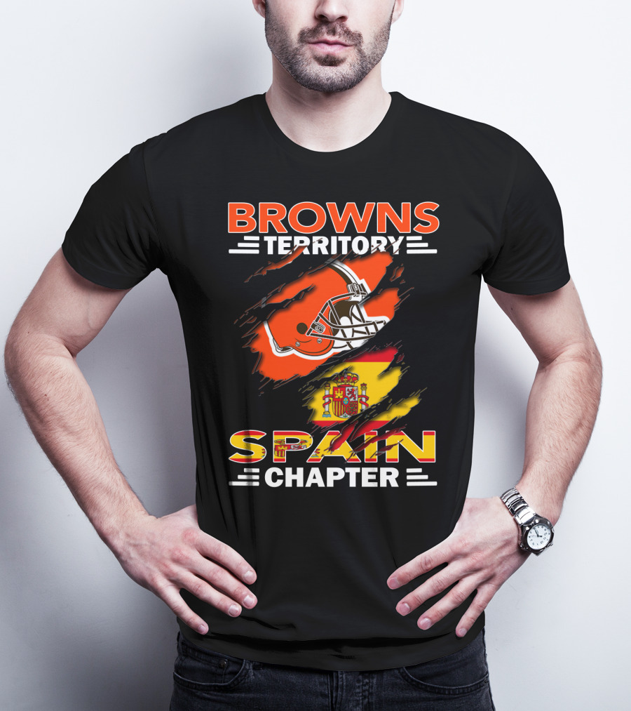 Browns Territory Spain Chapter Helmet Flag T-Shirt
