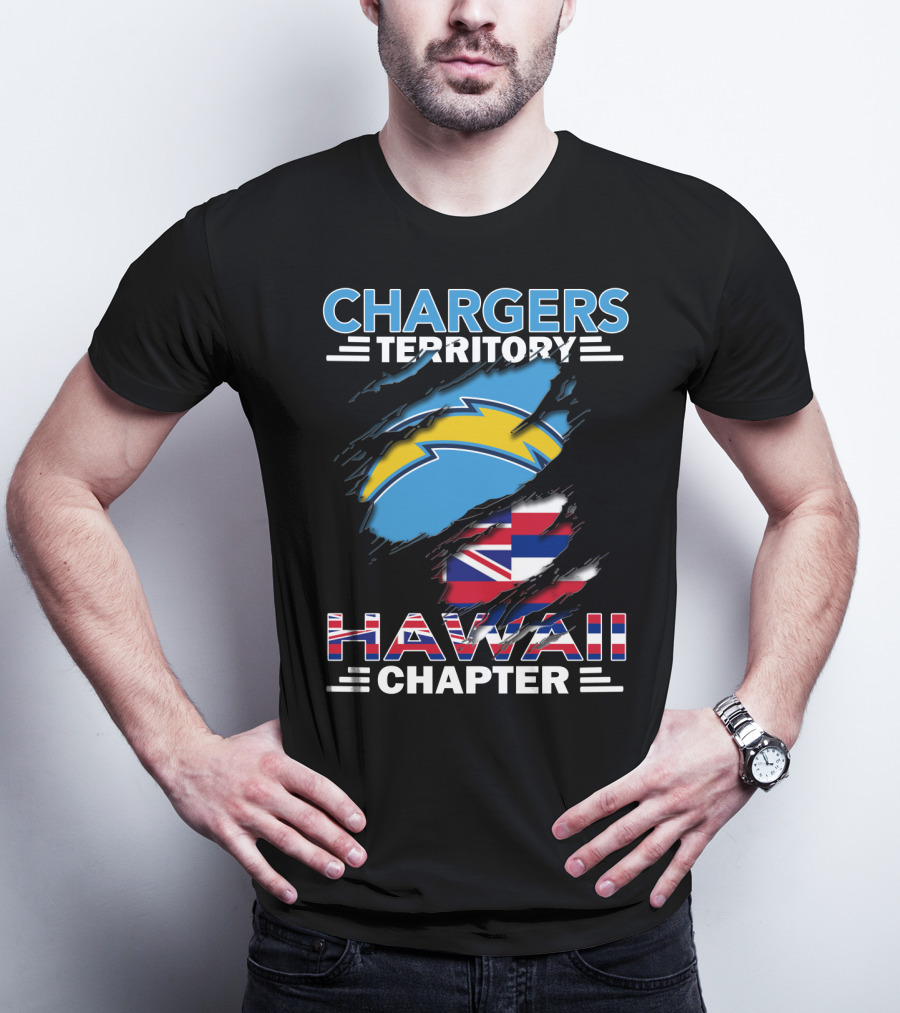 Chargers Territory Hawaii Chapter NFL Team Fan Union Jack Flag T-Shirt
