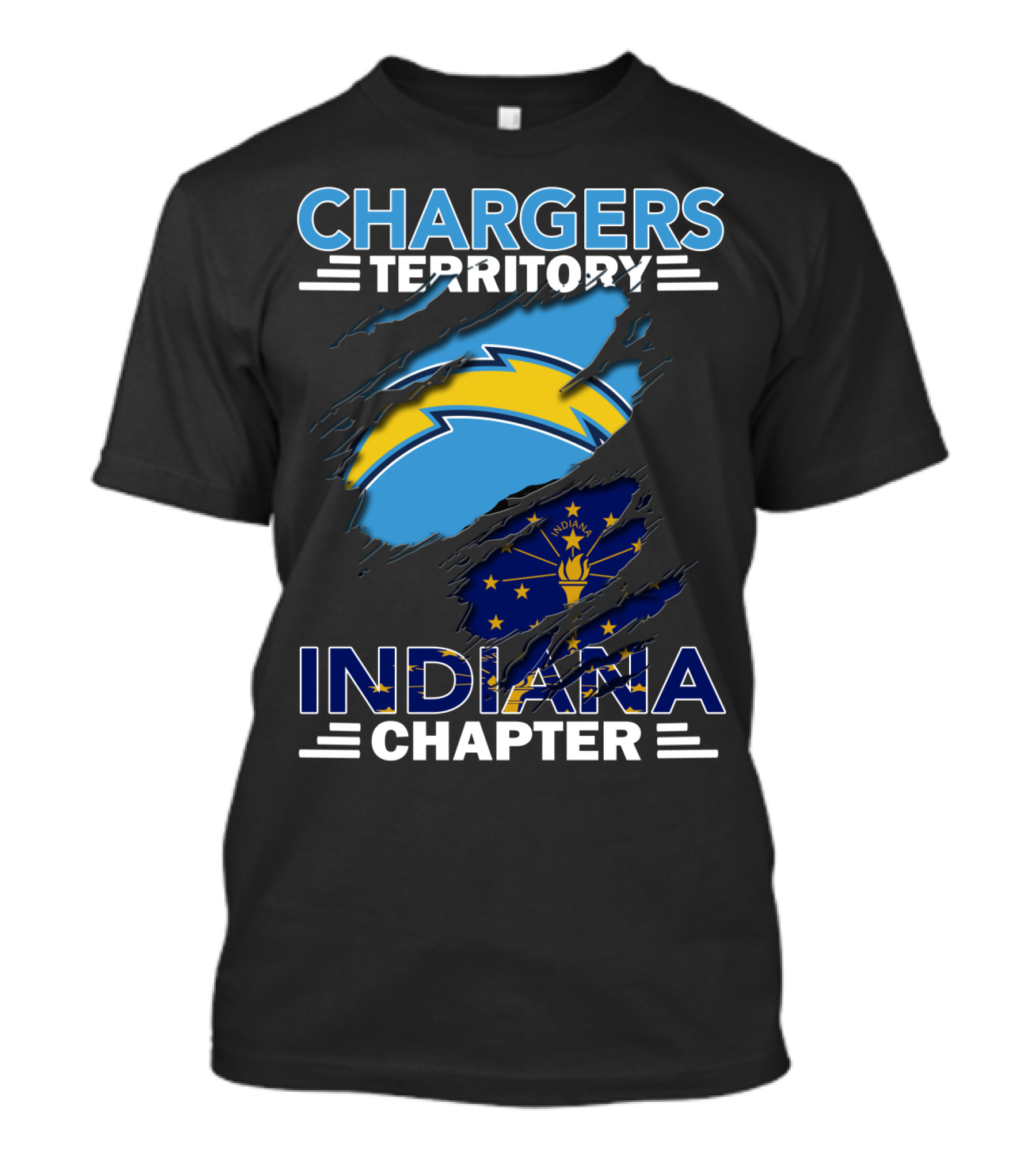 Chargers Territory Indiana Chapter NFL Sports Fans Enthusiasts Colts Crossover T-Shirt