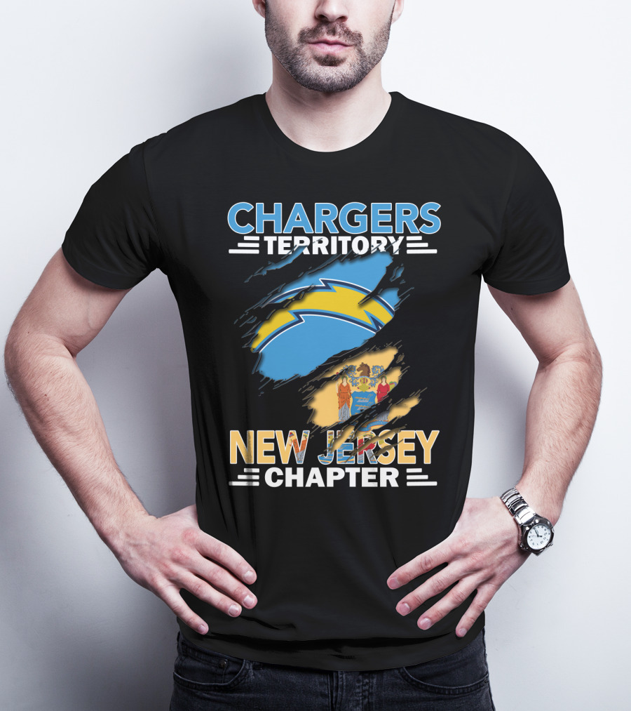 Chargers Territory New Jersey Chapter With State Flag And Team T-Shirt