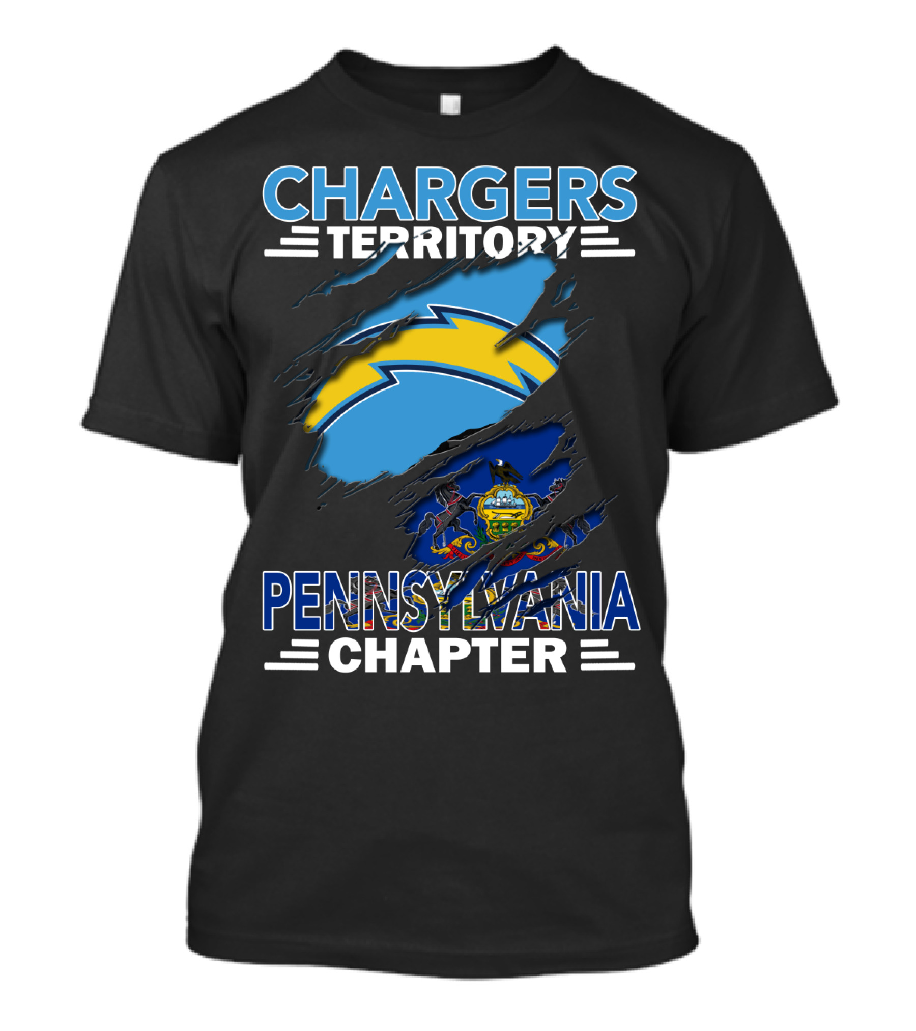 Chargers Territory Pennsylvania Chapter State Pride And Team Spirit T-Shirt