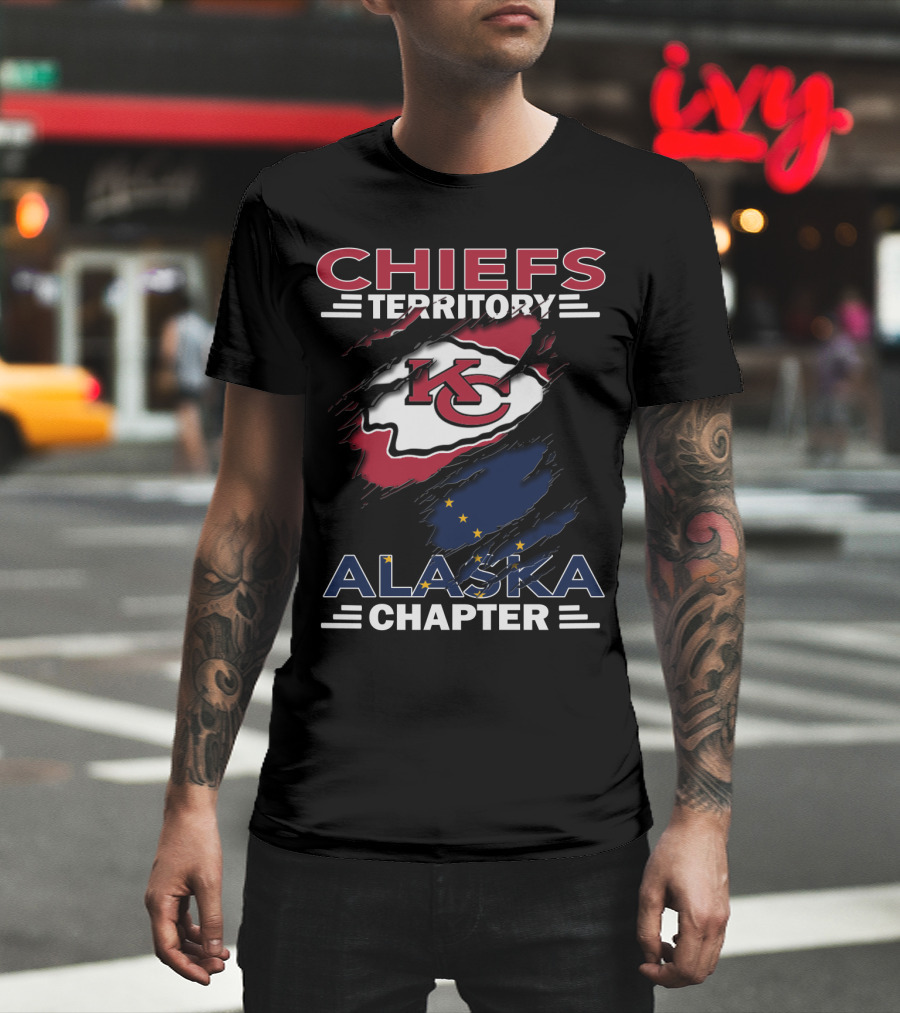 Chiefs Territory Alaska Chapter Kansas City Chiefs Logo And Alaska Flag Elements T-Shirt
