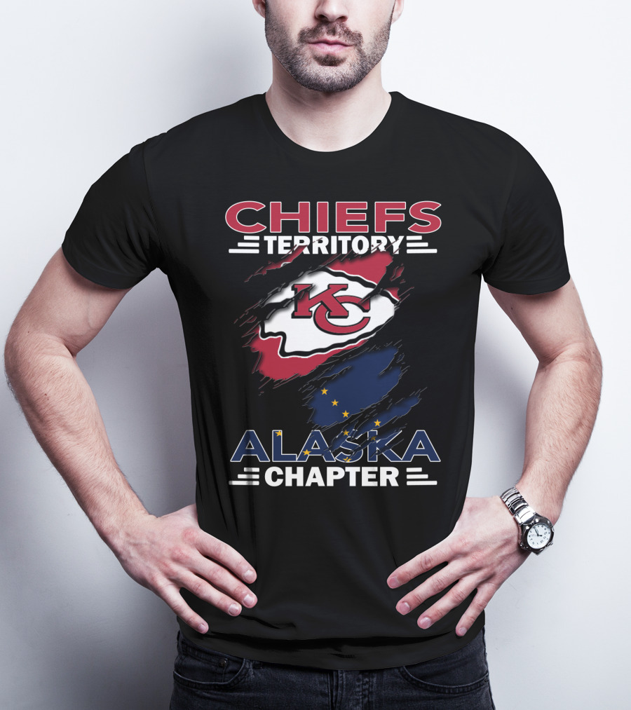 Chiefs Territory Alaska Chapter Kansas City Chiefs Logo And Alaska Flag Elements T-Shirt