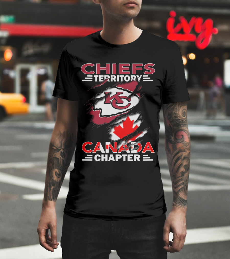 Chiefs Territory KC Logo Canada Chapter Maple Leaf T-Shirt