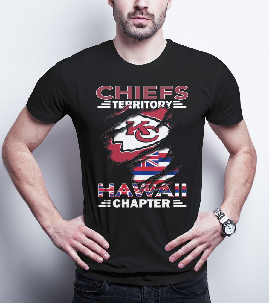 Chiefs Territory Hawaii Chapter KC Logo Hawaiian Flag T-Shirt