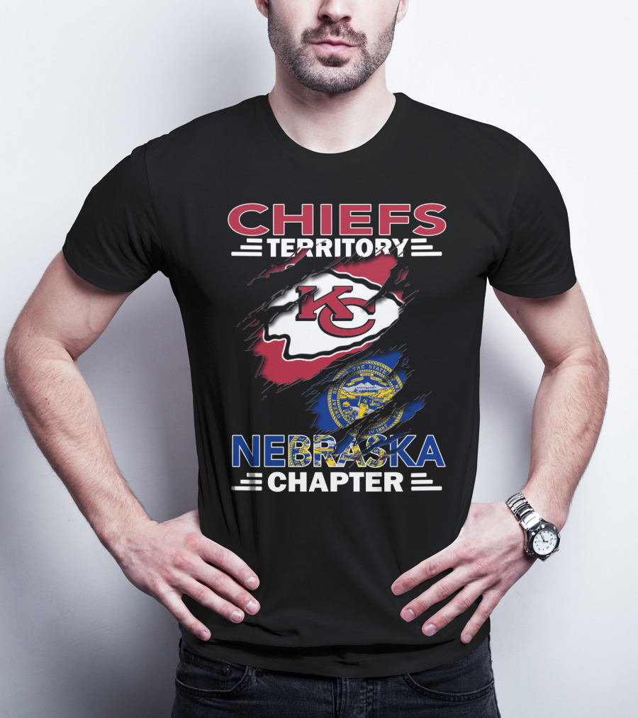 Chiefs Territory Nebraska Chapter KC Chiefs Logo And Nebraska State Seal T-Shirt