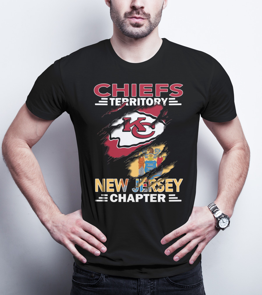 Chiefs Territory New Jersey Chapter KC Logo And State Emblem T-Shirt