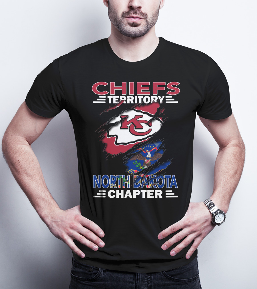 Chiefs Territory North Dakota Chapter KC Logo State Flag T-Shirt