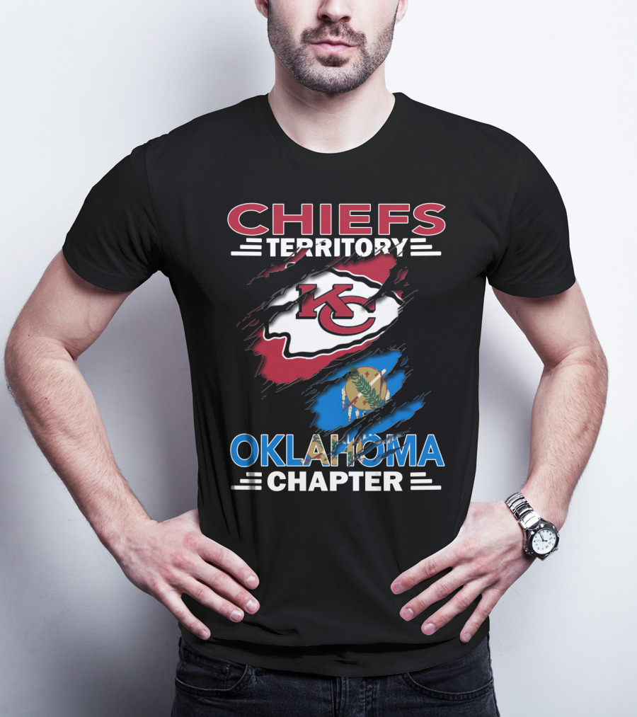 Chiefs Territory Oklahoma Chapter KC Logo And State Flag Combo T-Shirt