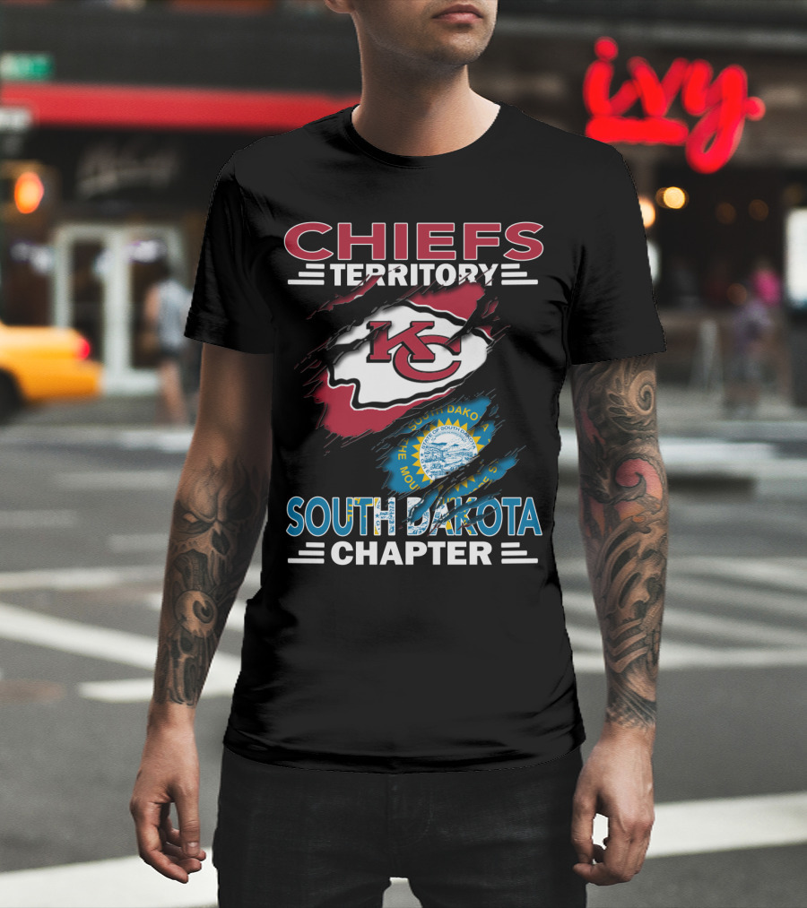 CHIEFS TERRITORY SOUTH DAKOTA CHAPTER KC Logo And South Dakota Emblem T-Shirt