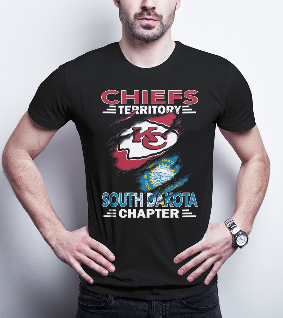 CHIEFS TERRITORY SOUTH DAKOTA CHAPTER KC Logo And South Dakota Emblem T-Shirt