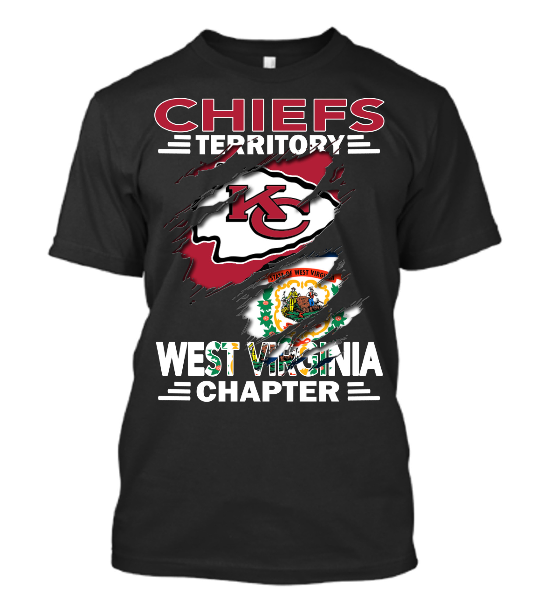 Chiefs Territory West Virginia Chapter State Flag Integration T-Shirt