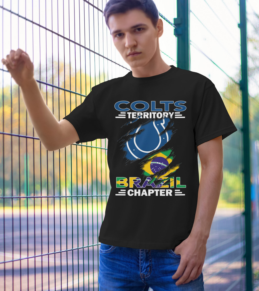 Colts Territory Brazil Chapter Brazil Flag And Horseshoe T-Shirt