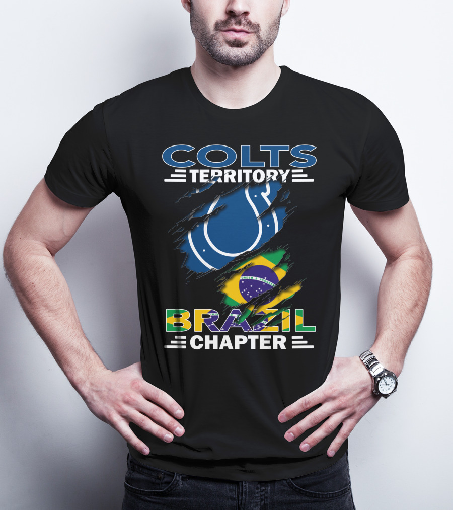 Colts Territory Brazil Chapter Brazil Flag And Horseshoe T-Shirt