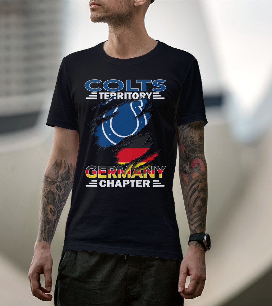 Colts Territory Germany Chapter German Flag And Horse Shoe T-Shirt