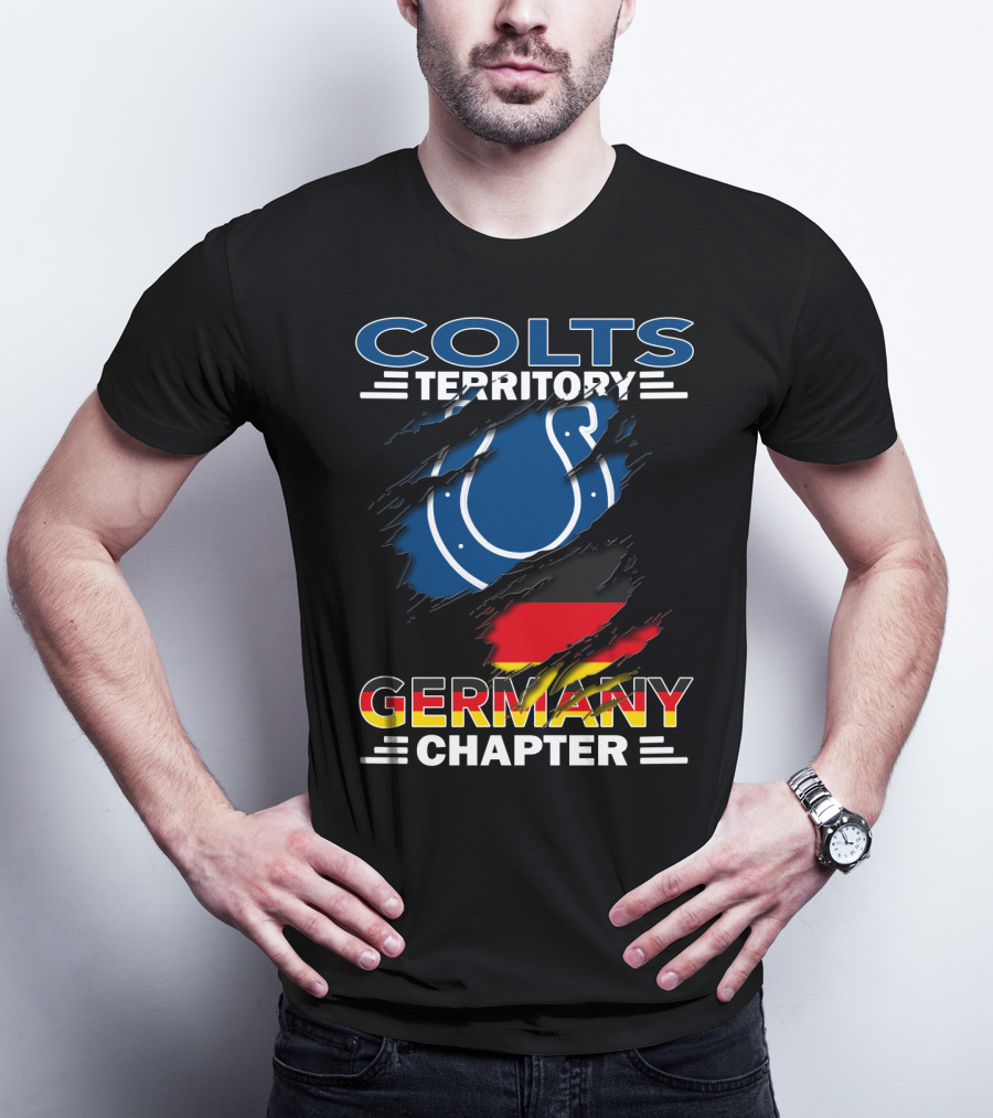 Colts Territory Germany Chapter German Flag And Horse Shoe T-Shirt