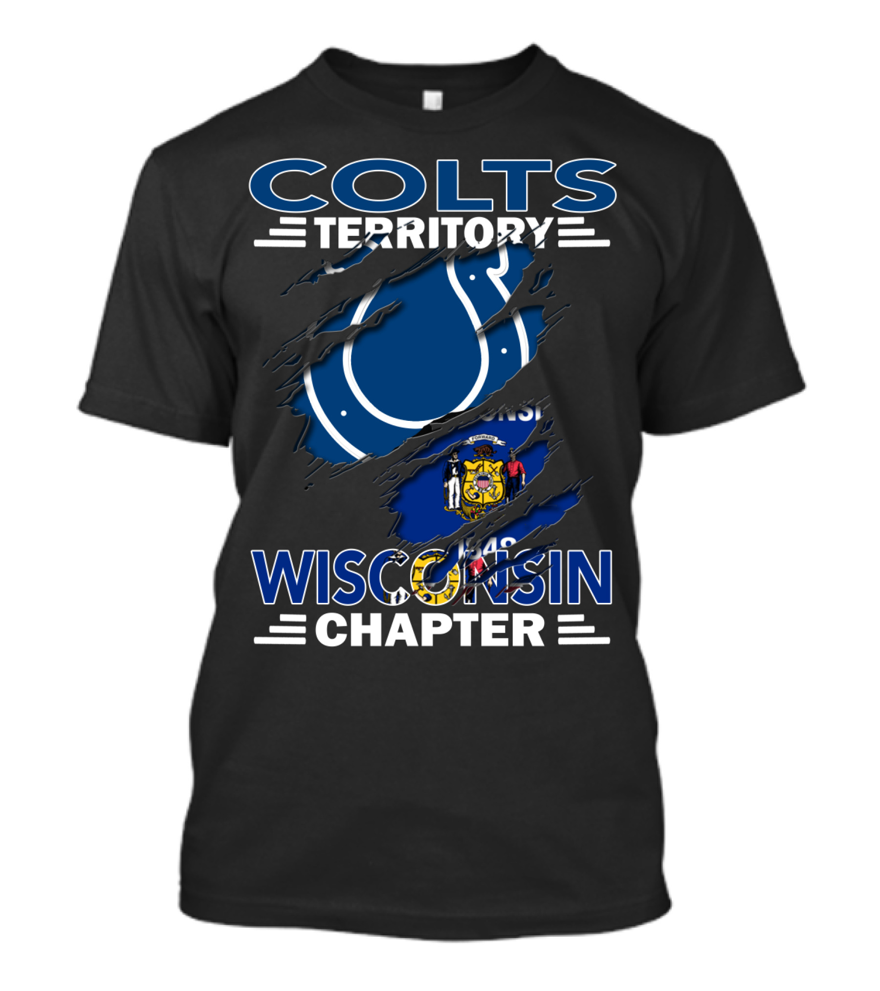 Colts Territory Wisconsin Chapter Flag And Horseshoe T-Shirt