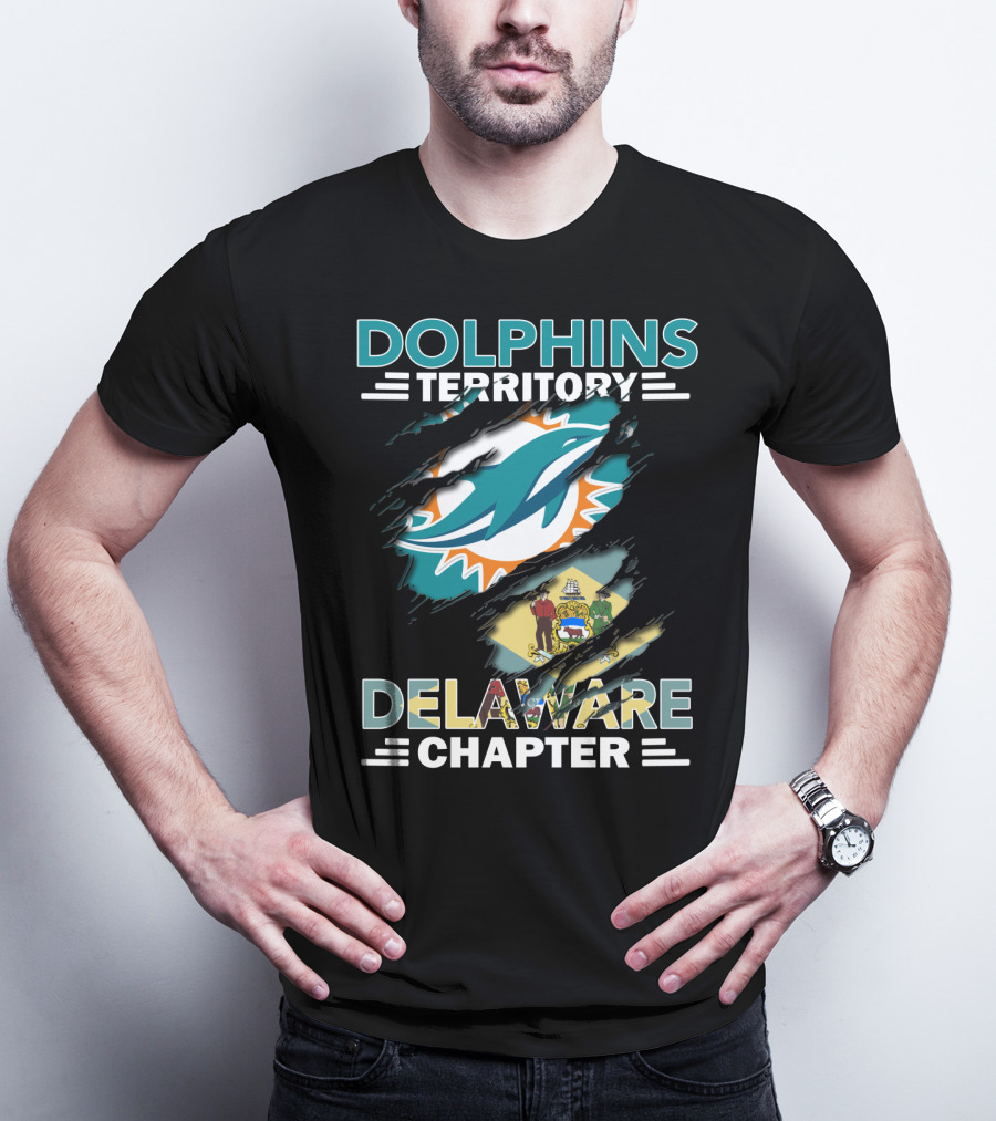 Dolphins Territory Delaware Chapter Miami Sports Fan Flag T-Shirt