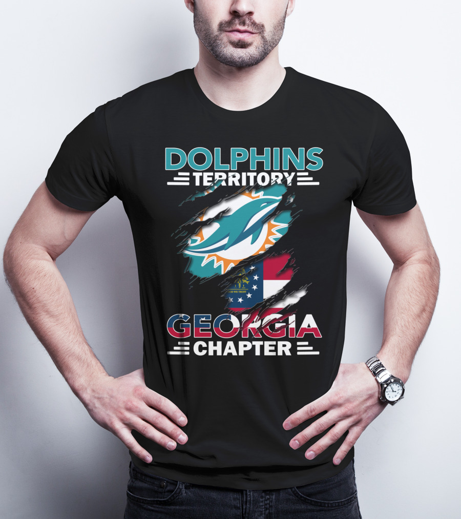 Dolphins Territory Miami Georgia Chapter Flag Fan Club T-Shirt